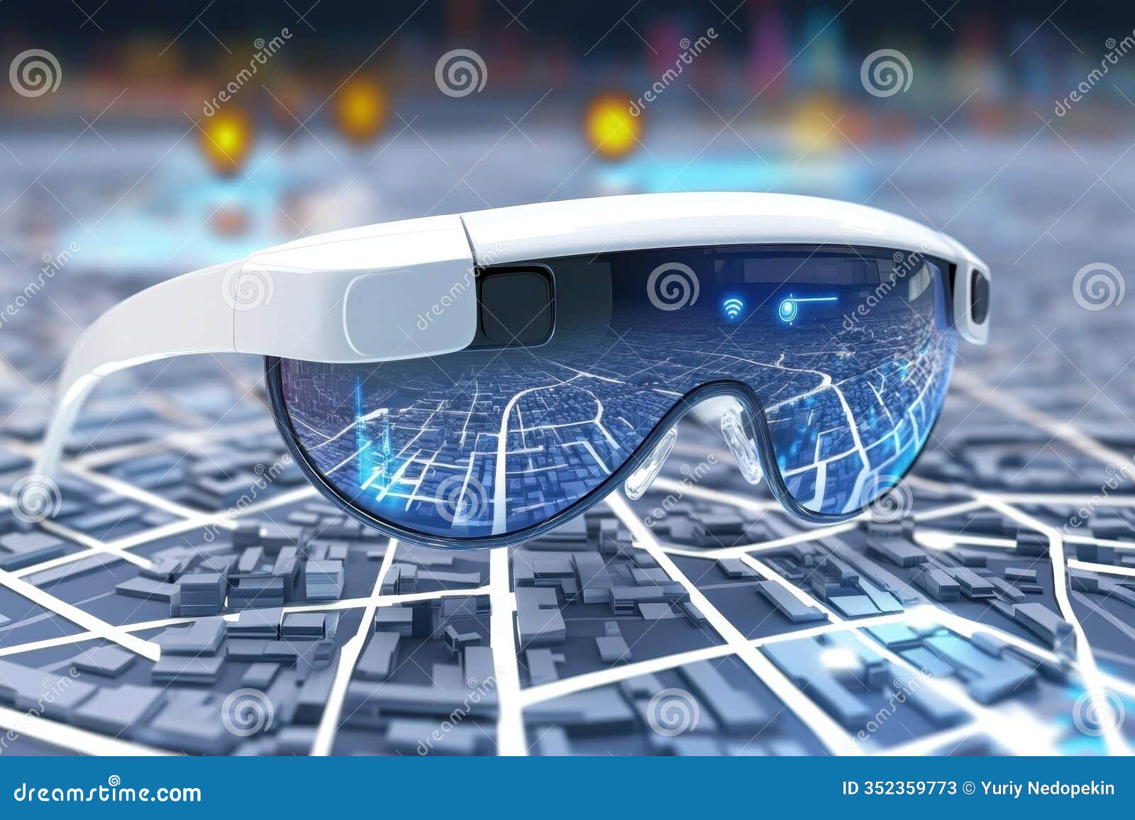 Innovative Smart Glasses Display Augmented Reality Over a City Map ...