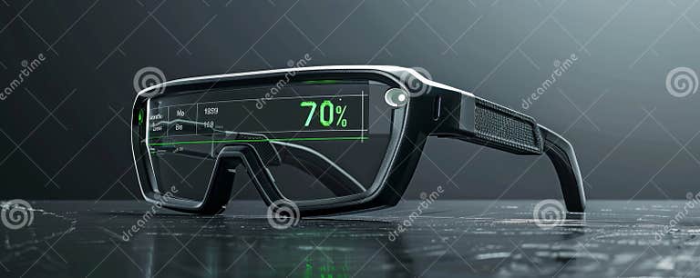 Close-up of Smart Glasses with LED Display Showcasing Tech Interface ...