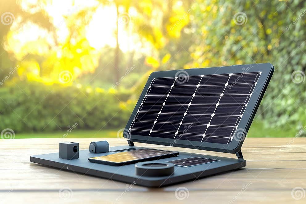 Innovative Solar Panel Set Up Outdoors Showcasing Clean Energy ...