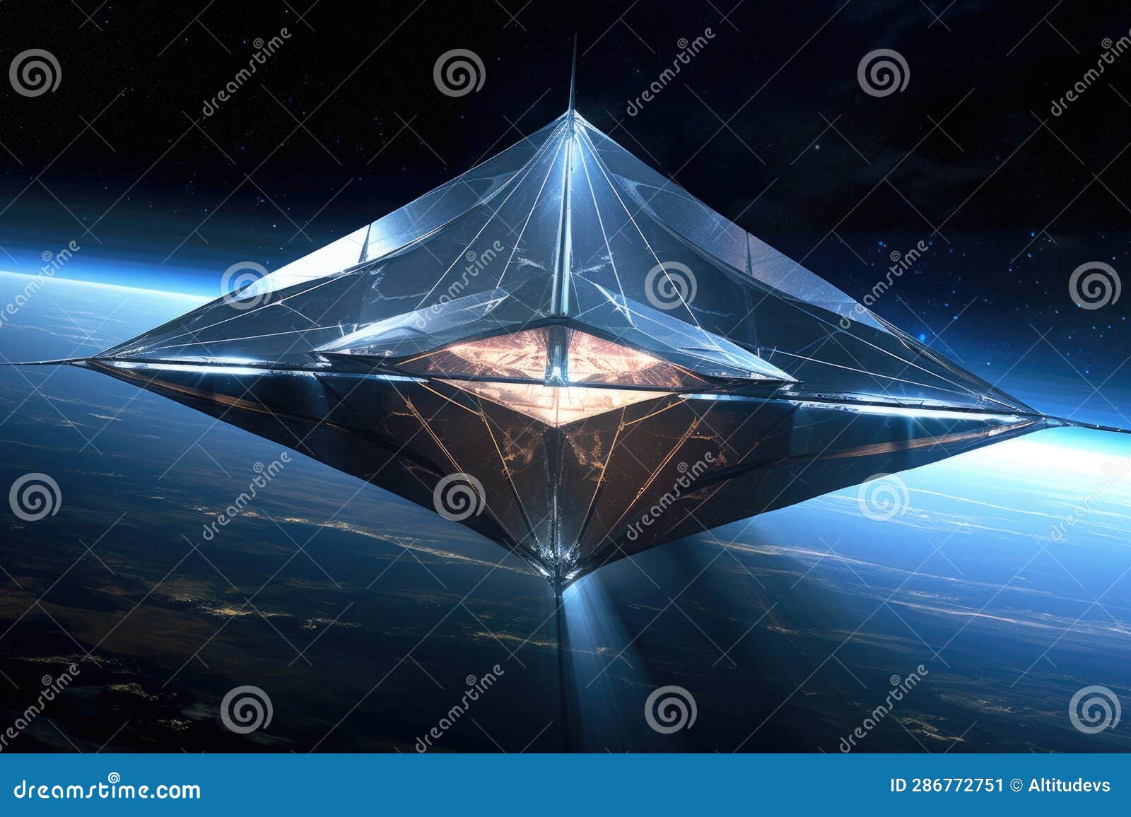 Solar Sail Concept Art In A Futuristic Setting Stock Photography ...