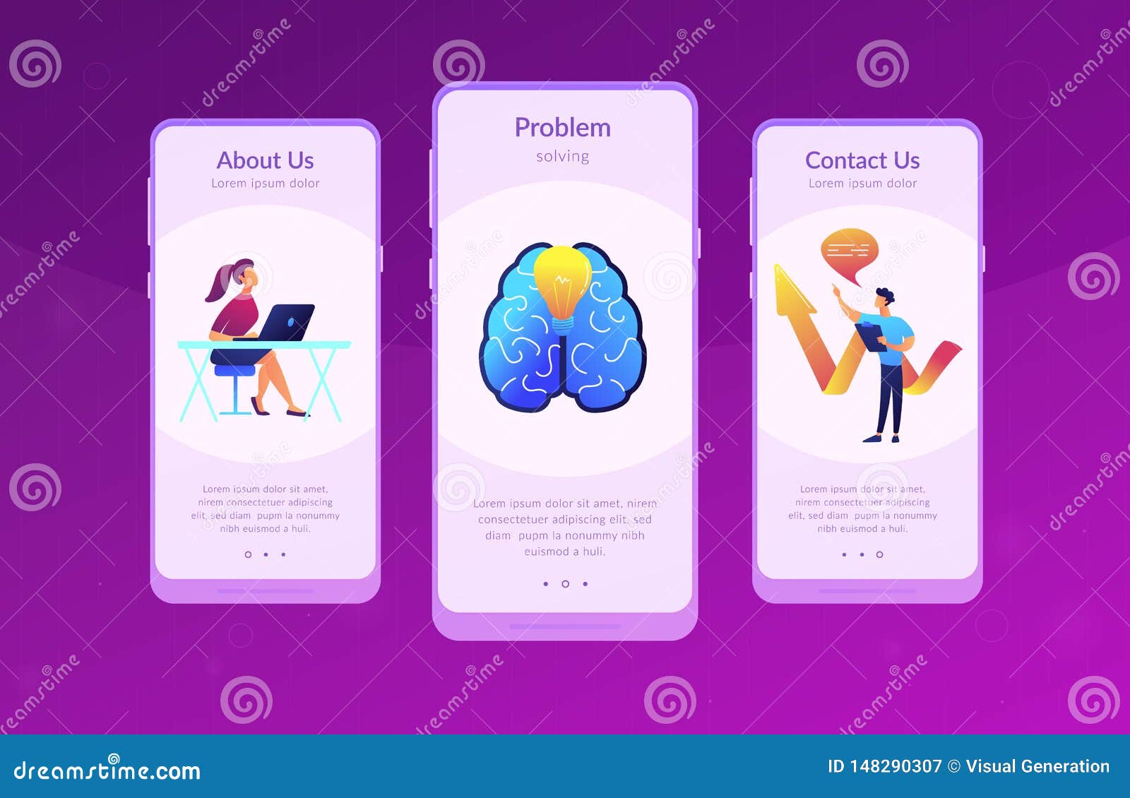 Innovative Solution App Interface Template. Stock Vector - Illustration ...