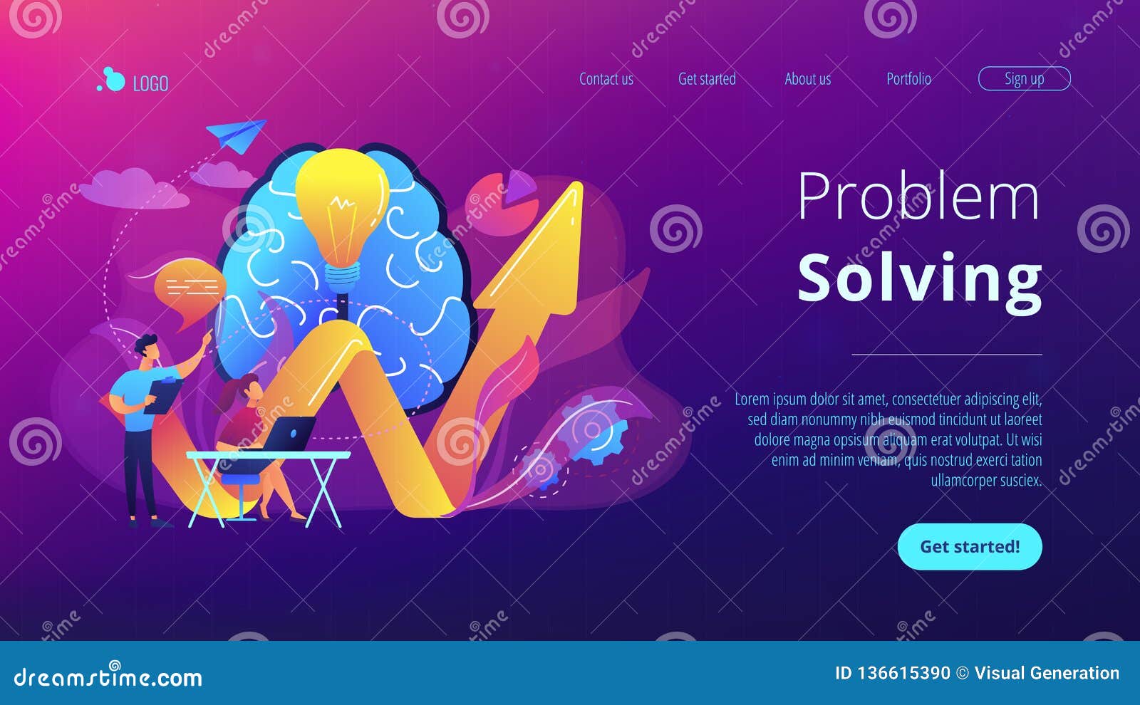 Innovative Solution Concept Landing Page. Stock Vector - Illustration ...