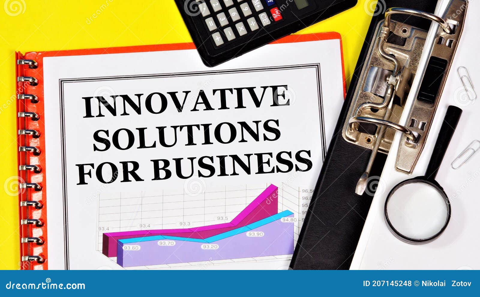 Innovative Solutions for Business. Text Label in the Planning Notebook ...