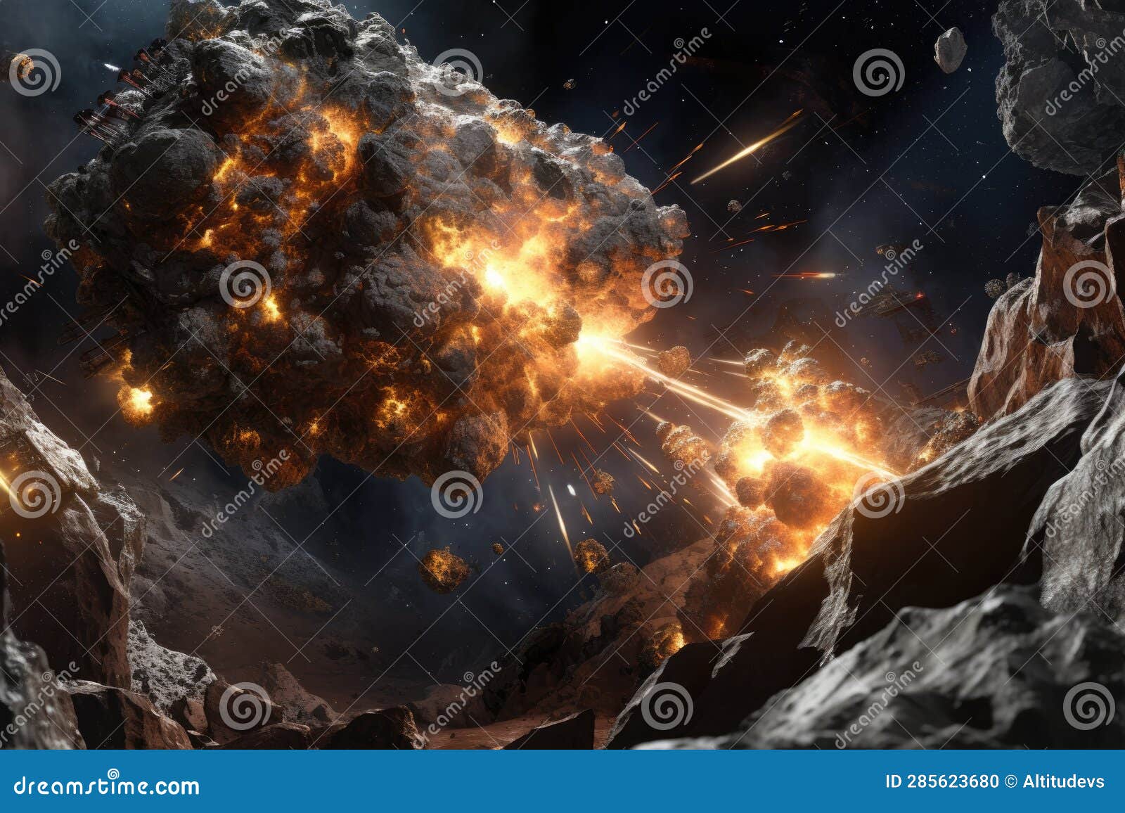 Innovative Space Refinery Processing Asteroid Materials Stock ...