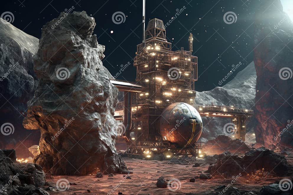 Innovative Space Refinery Processing Asteroid Materials Stock Photo ...