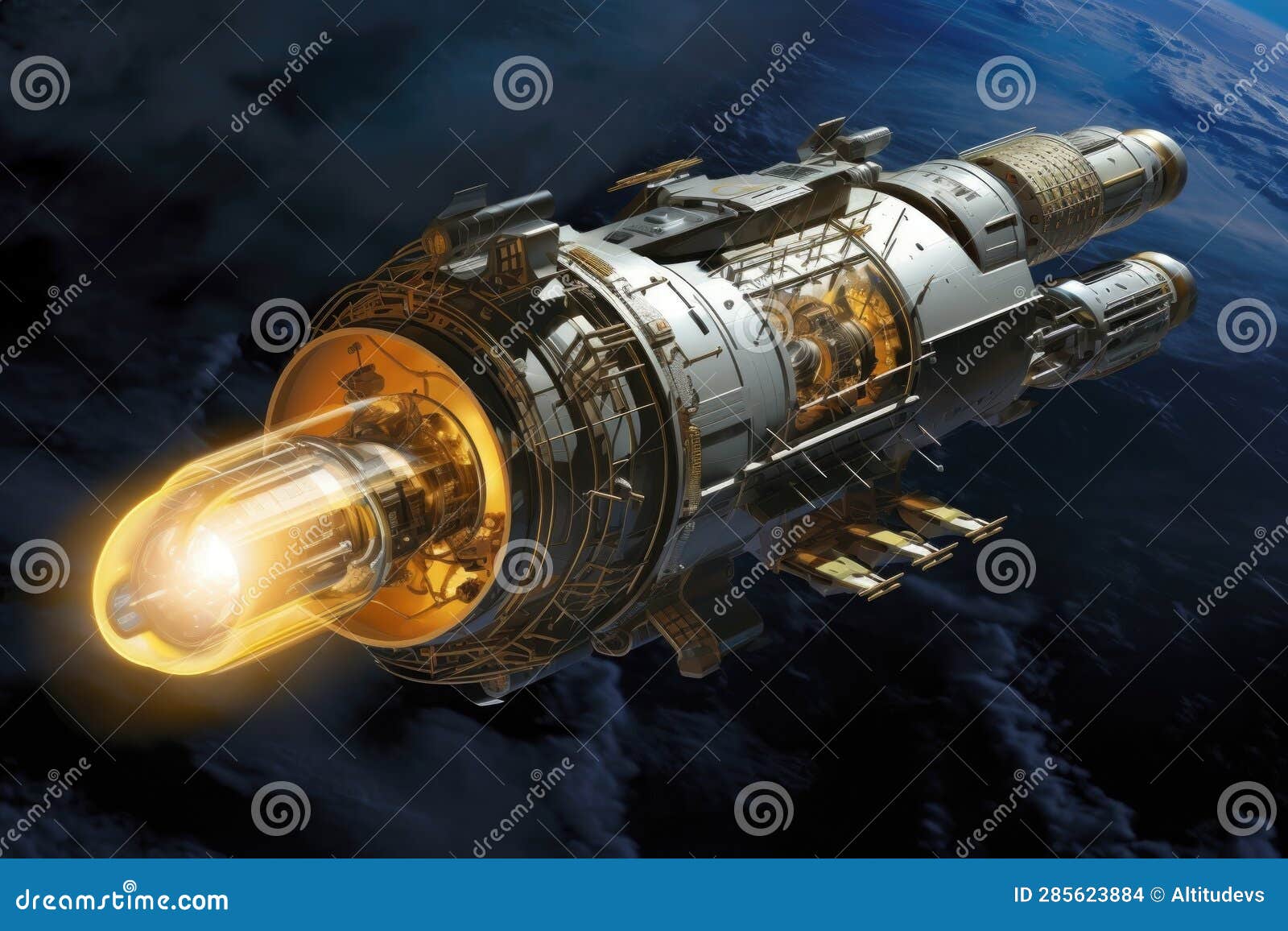 Innovative Spacecraft Fuel Systems and Propulsion Stock Photo - Image ...