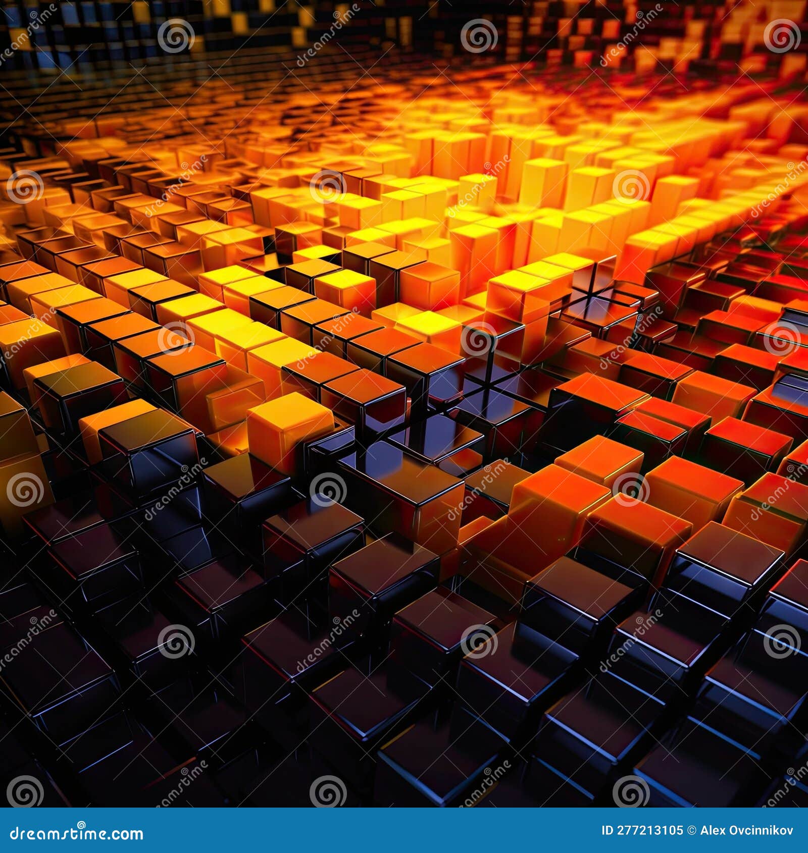 Innovative Tech Wallpaper with Aligned Glossy Cubes in Orange and ...