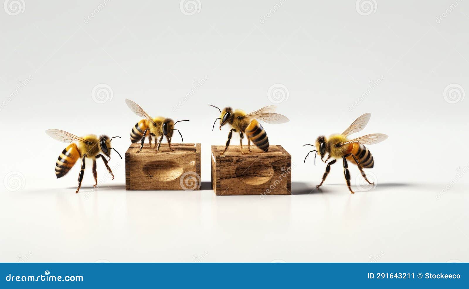 Innovative Techniques: Three Bees Carrying a Wooden Cube Stock ...