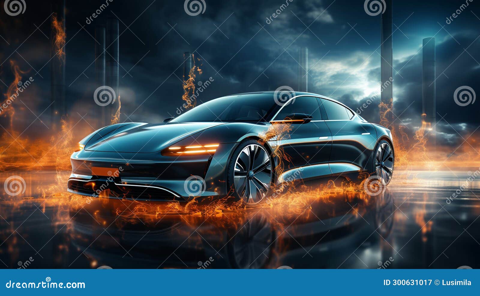 Innovative techno stock illustration. Illustration of noir - 300631017