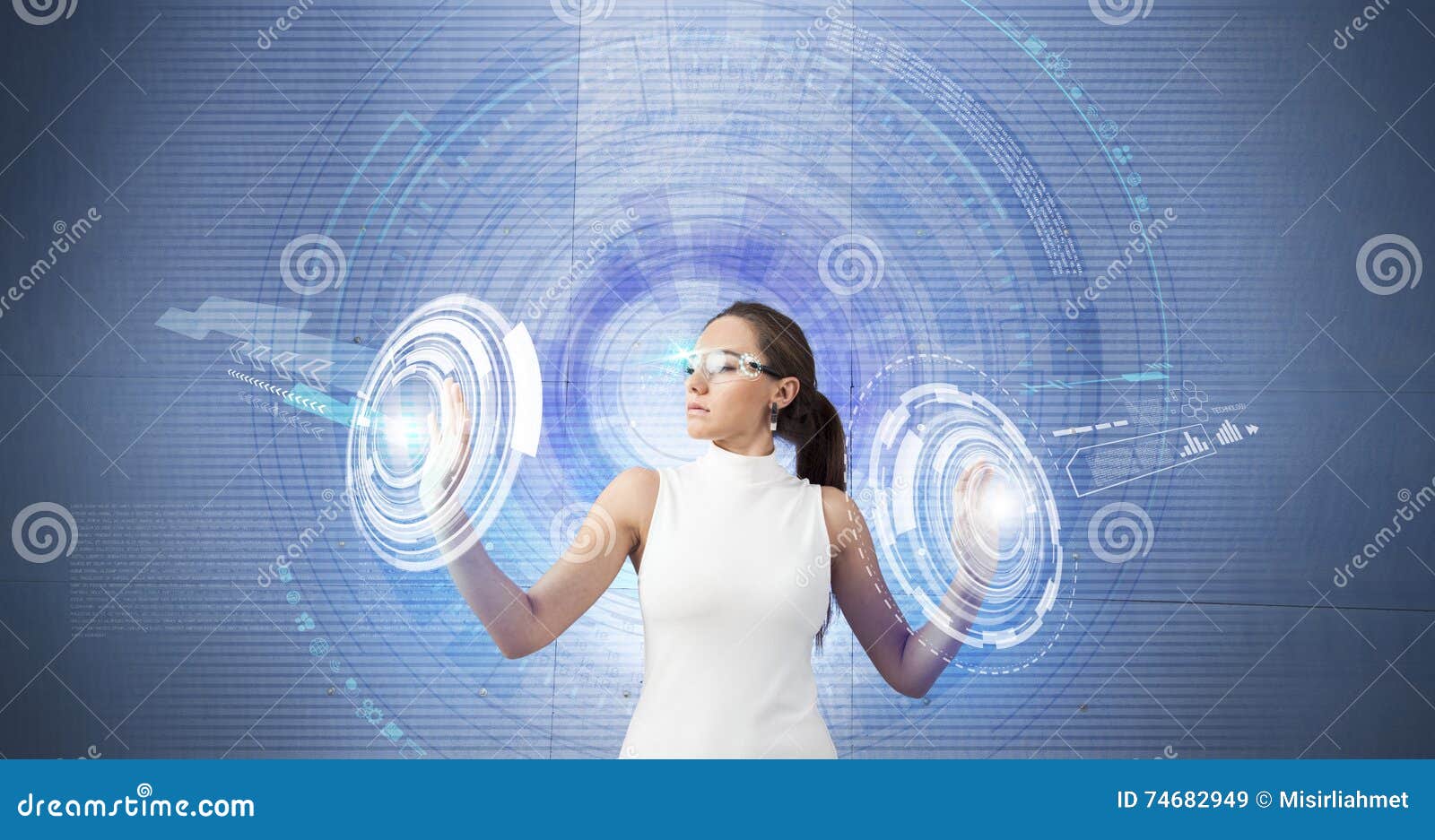 Innovative technologies stock image. Image of girl, innovation - 74682949