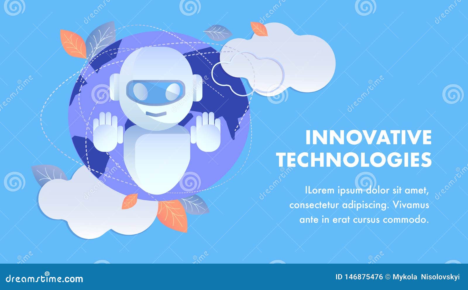 Innovative Technologies Flat Banner Vector Layout Stock Vector ...