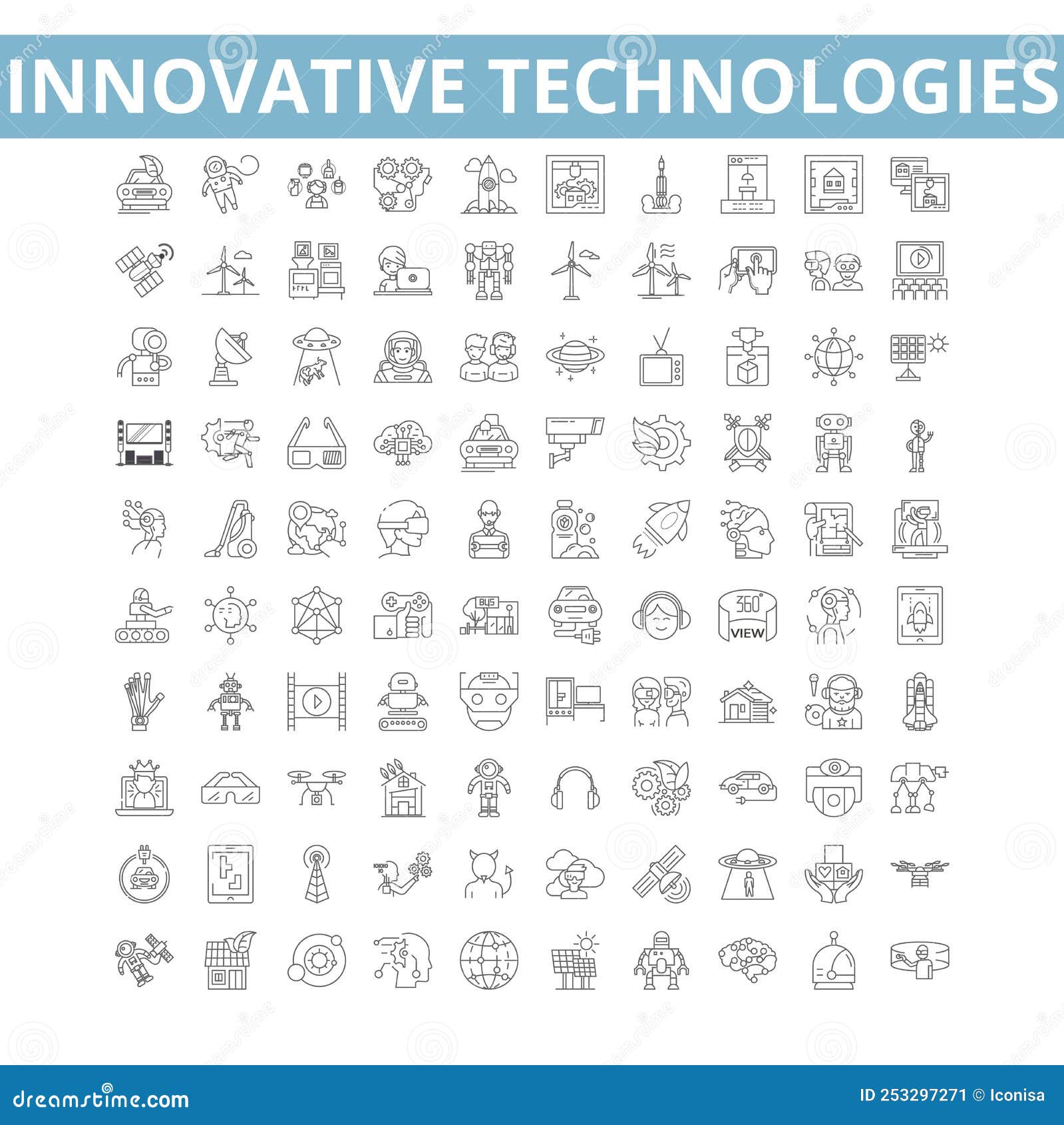 Innovative Technologies Icons, Line Symbols, Web Signs, Vector Set ...