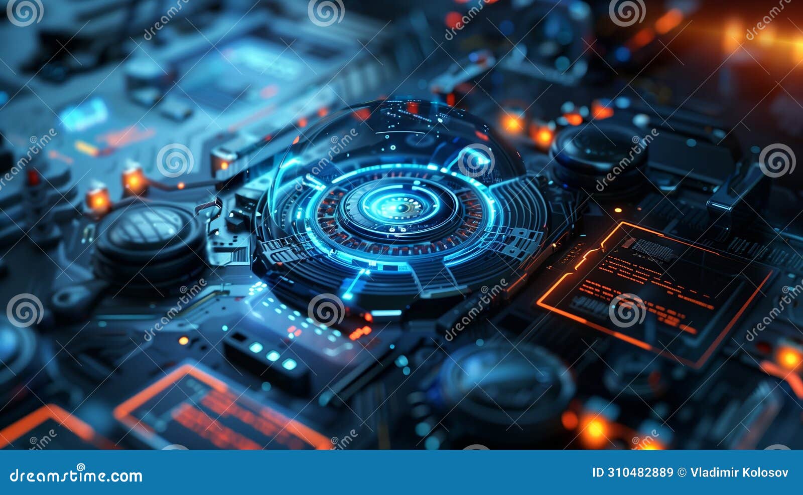 Innovative Technology Concept Featuring Futuristic Gadgets. Stock ...