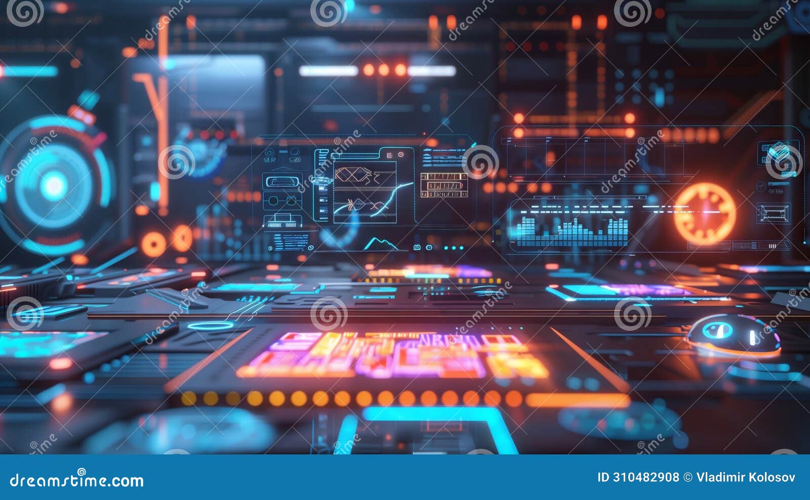 Innovative Technology Concept Featuring Futuristic Gadgets. Stock ...