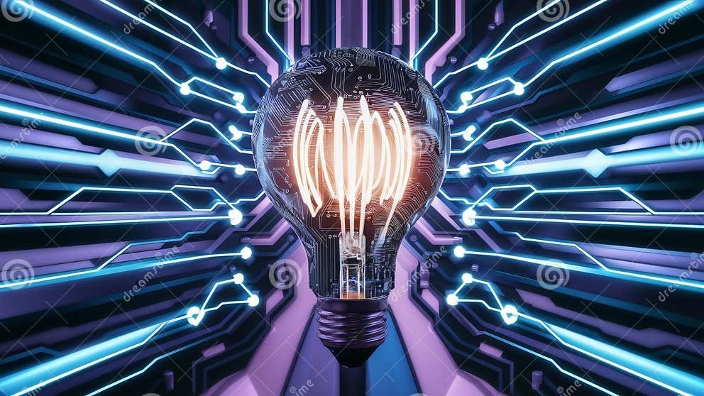 Innovative Technology Concept, Illuminated High Quality Image Stock ...