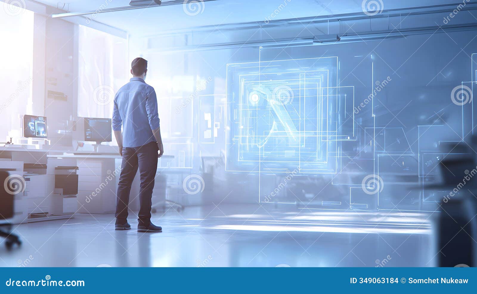 Innovative Technology Exploration Modern Office Digital Interaction ...