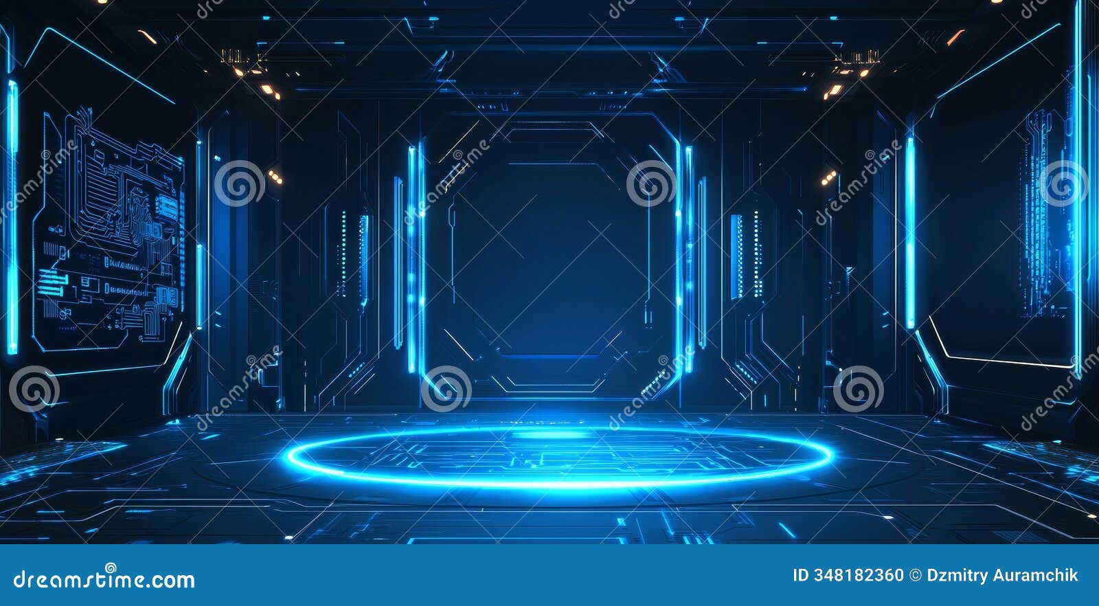 An Innovative Technology Hall with a High Tech Digital Screen, a ...