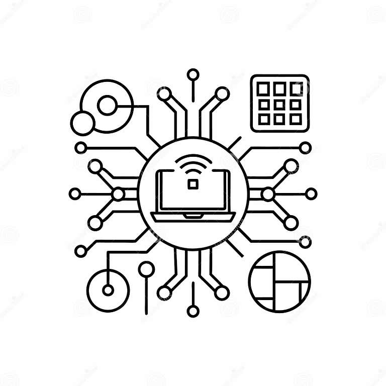 Vector Design of Interconnected Devices and Circuit Patterns Stock ...