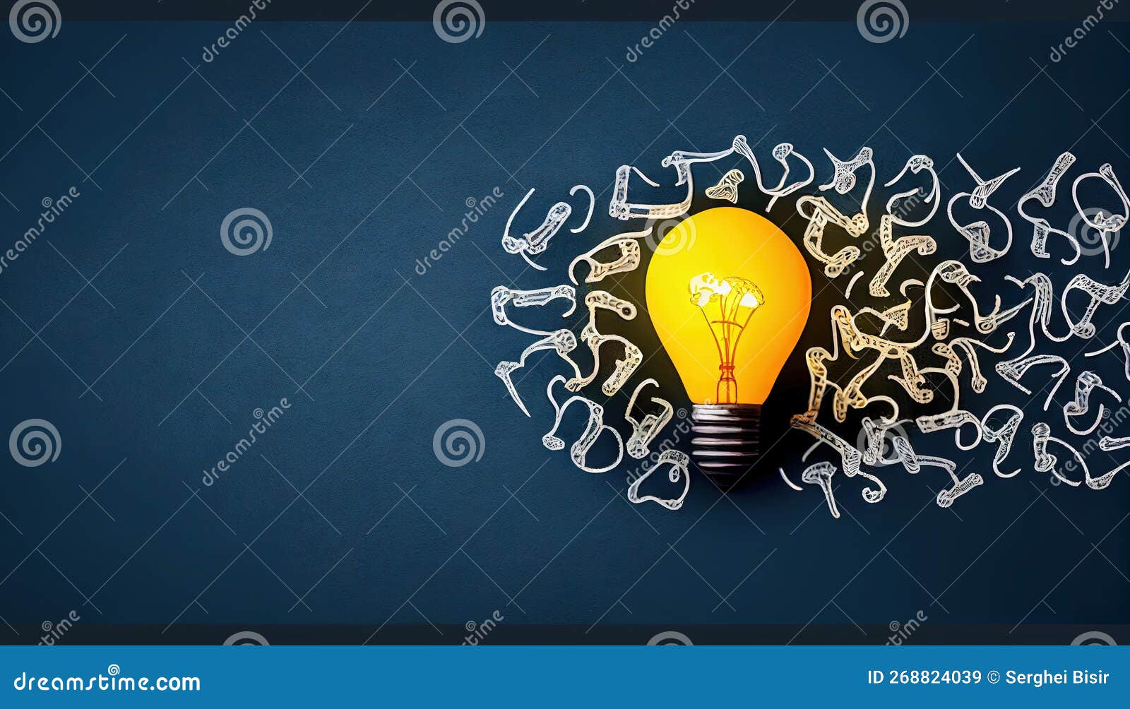 Brainstorming Concept with a Light Bulb. Generative AI Stock ...