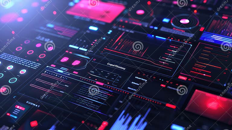 Innovative User Interface: 3D Globe Map and Business Data Graphs on an Interactive Dashboard ...