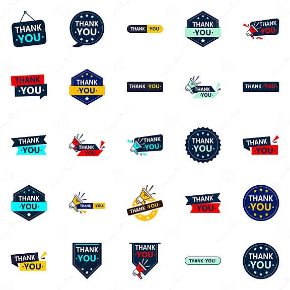 25 Innovative Vector Icons for Thank You Notes Stock Vector ...