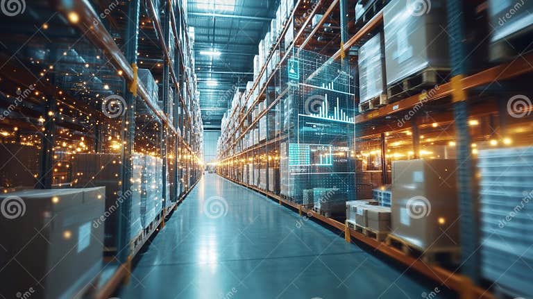 Innovative Warehouse Management System Optimizing Logistics and Inventory Control Stock Photo ...