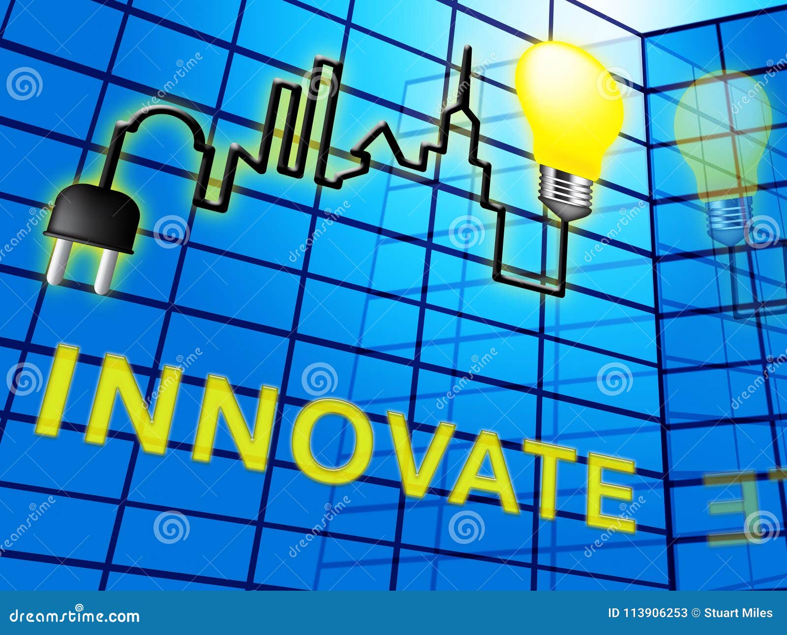 Innovative Word Represents Creative Breakthrough 3d Illustration Stock ...