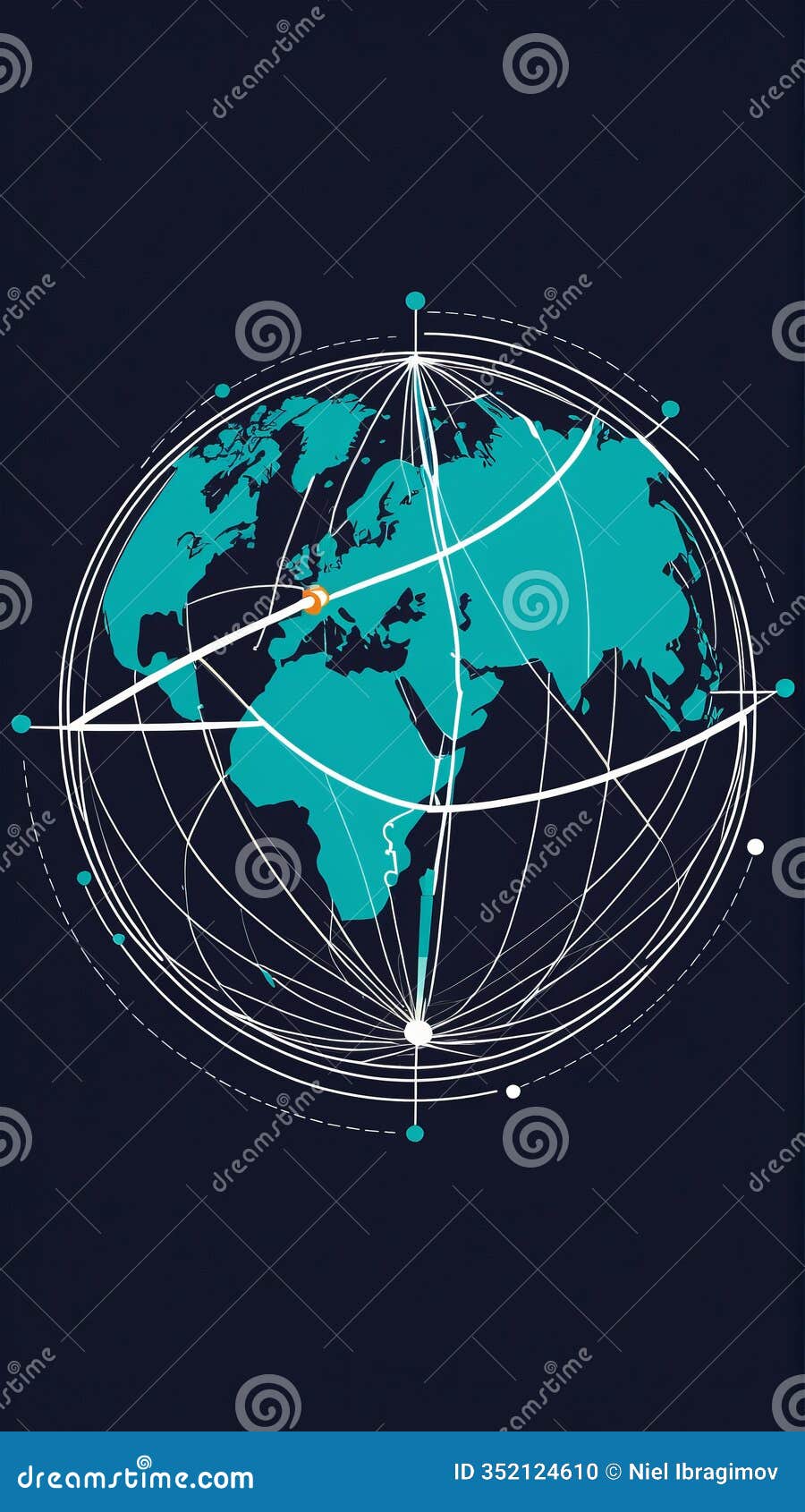 Innovative World Map Design with Interconnected Global Network Lines ...