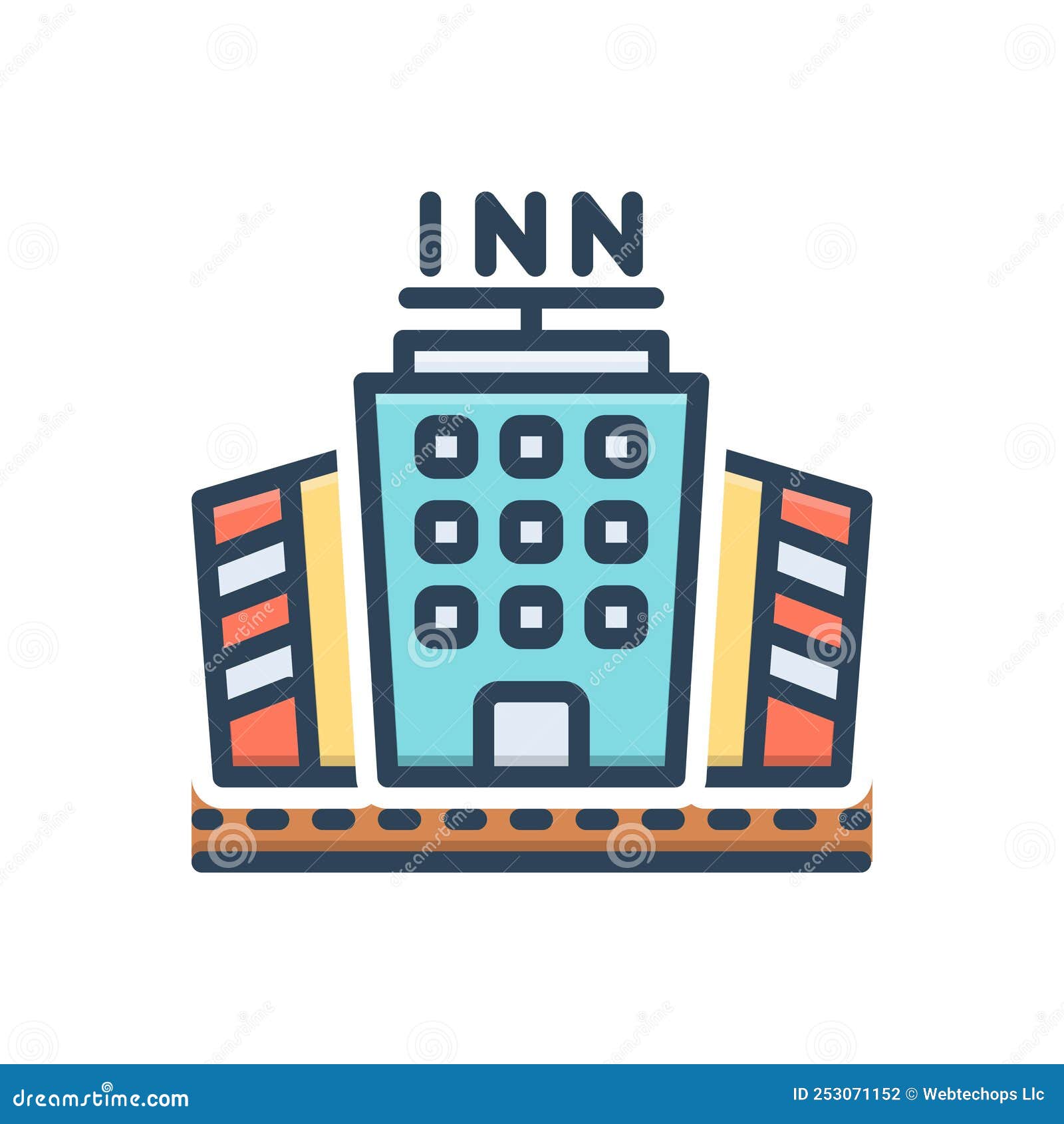 Color Illustration Icon for Inns, Hostel and Lodge Stock Vector ...
