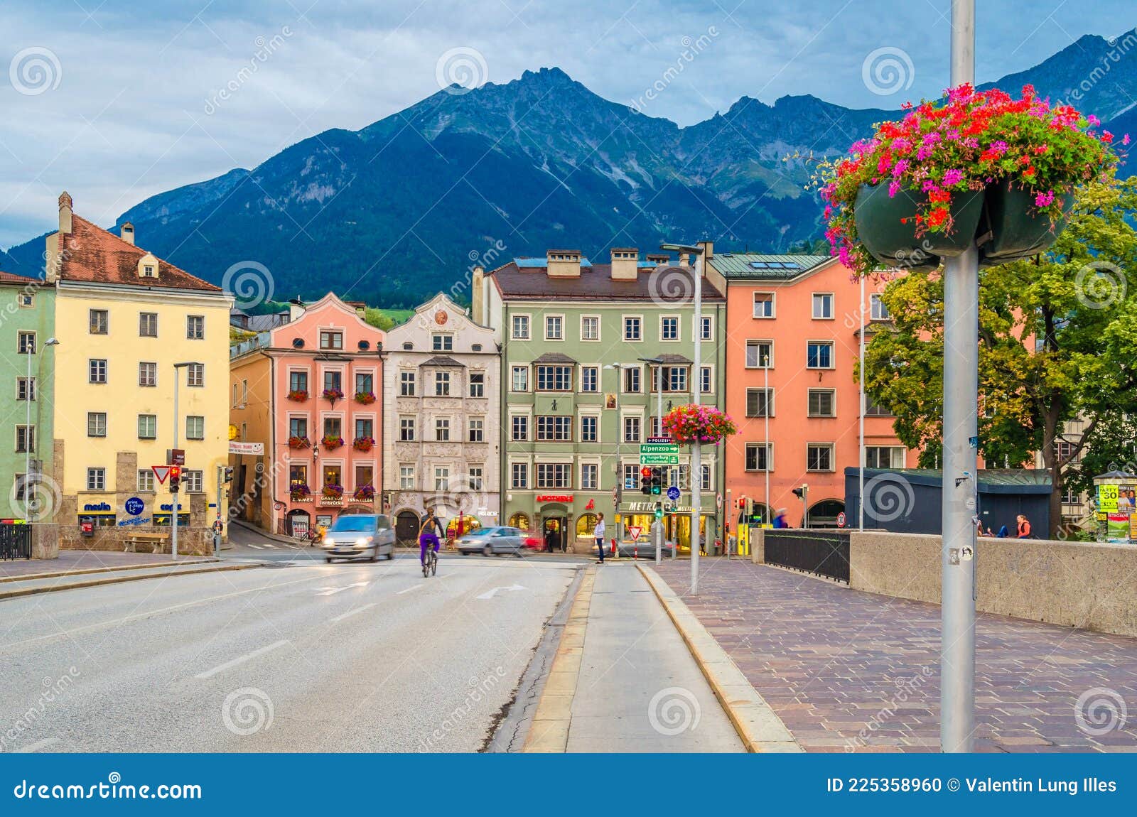 View of Streets and Typical Tyrolean Architecture in Innsbruck, Austria ...