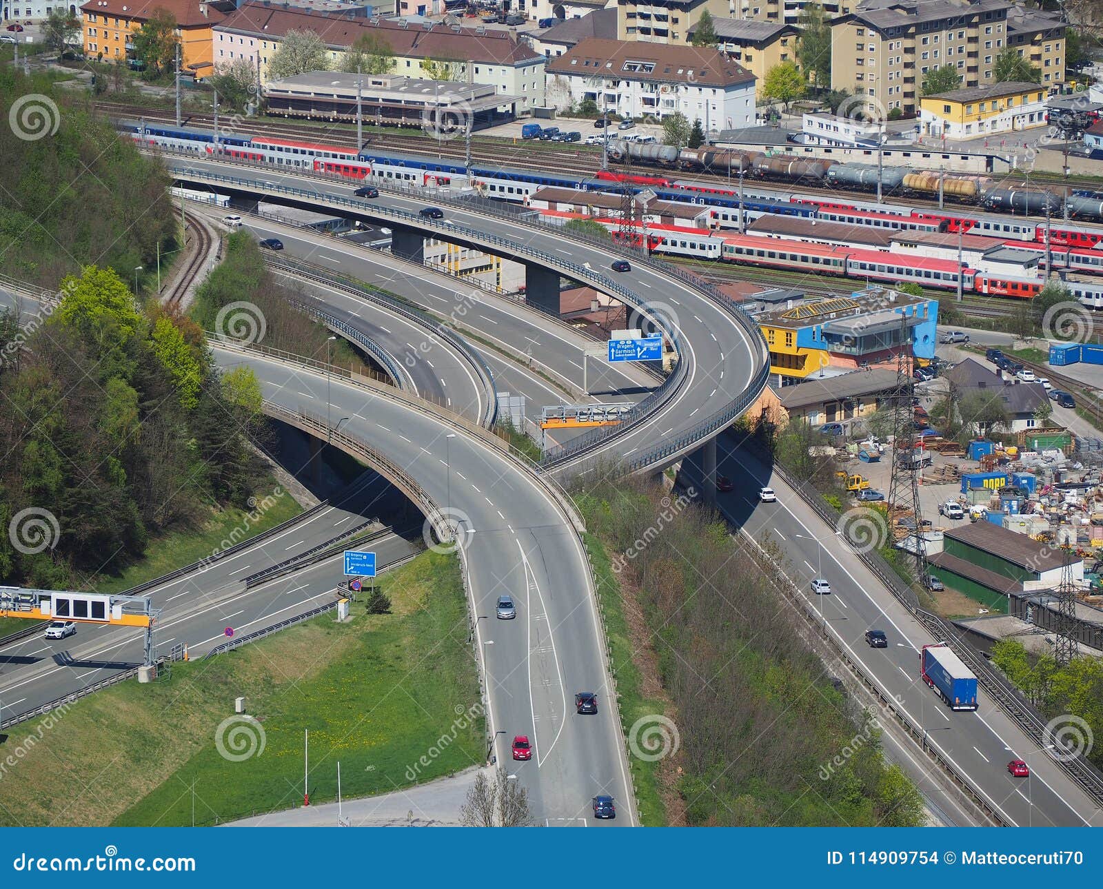 Innsbuck, Austria. Motorway Intersection Editorial Stock Image - Image ...