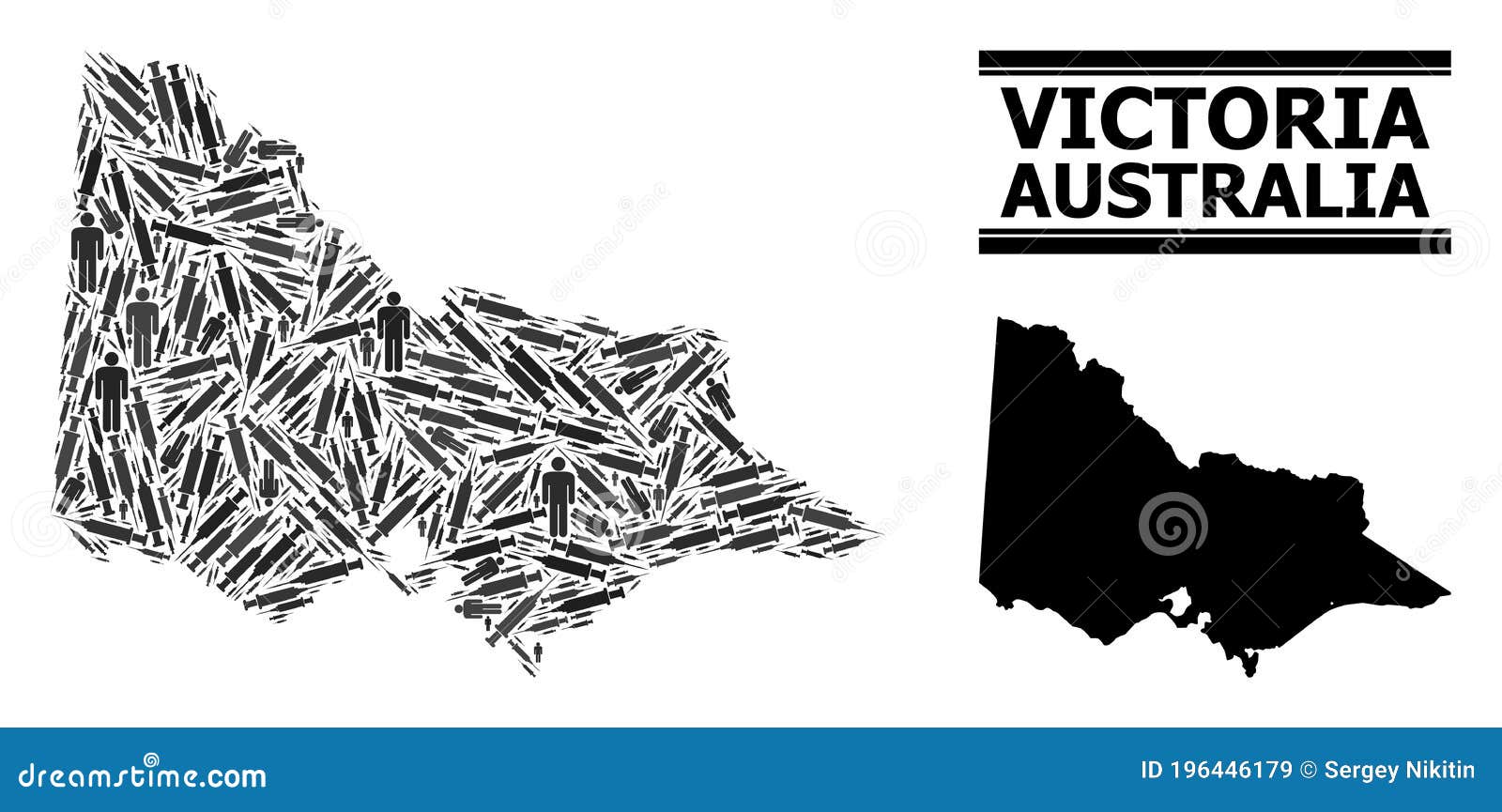 Virus Therapy Mosaic Map of Australian Victoria Stock Vector ...