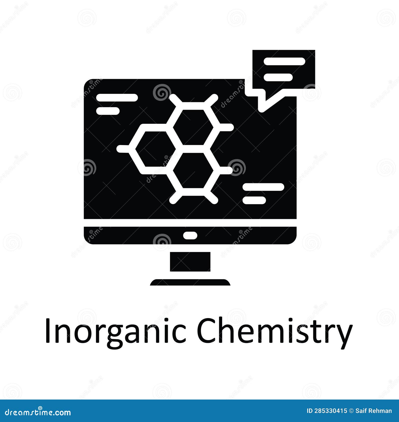 Inorganic Chemistry Vector Solid Icon Design Illustration. Educational ...