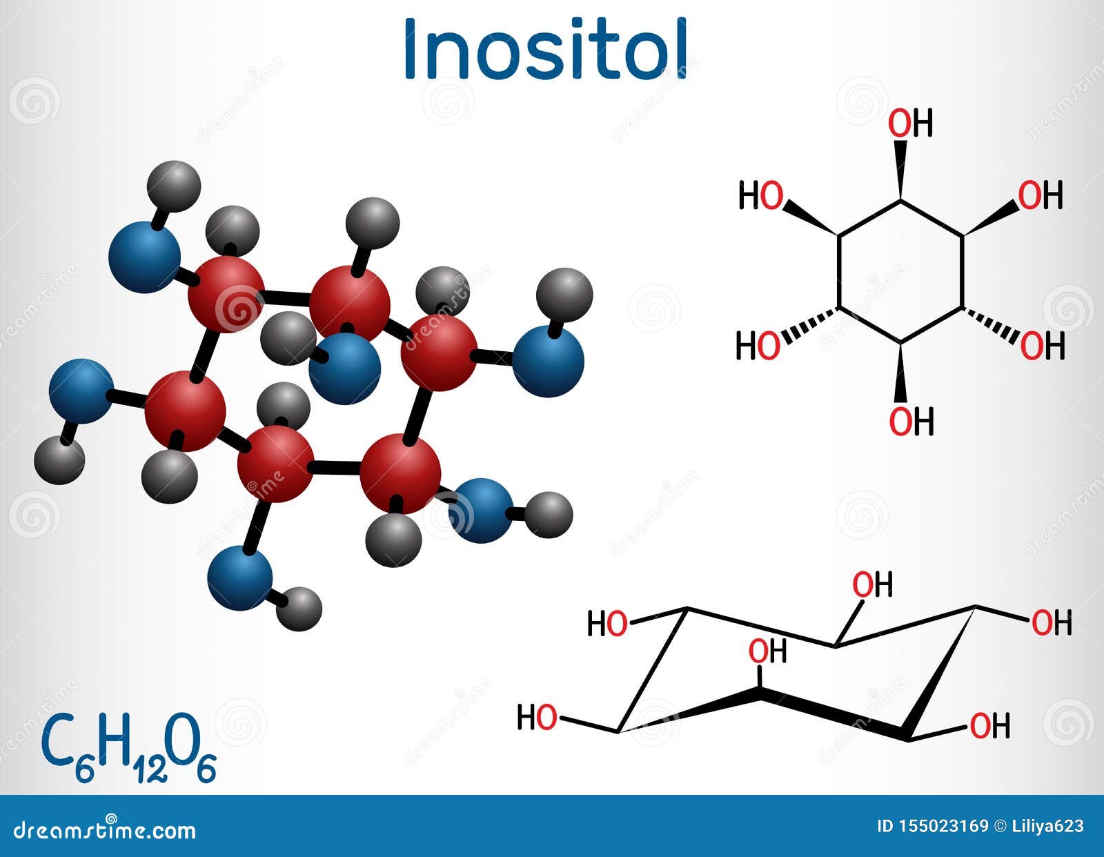 Inositol Myo Inositol Vitamin Like Essential Nutrien Molecule Structural Chemical Formula And