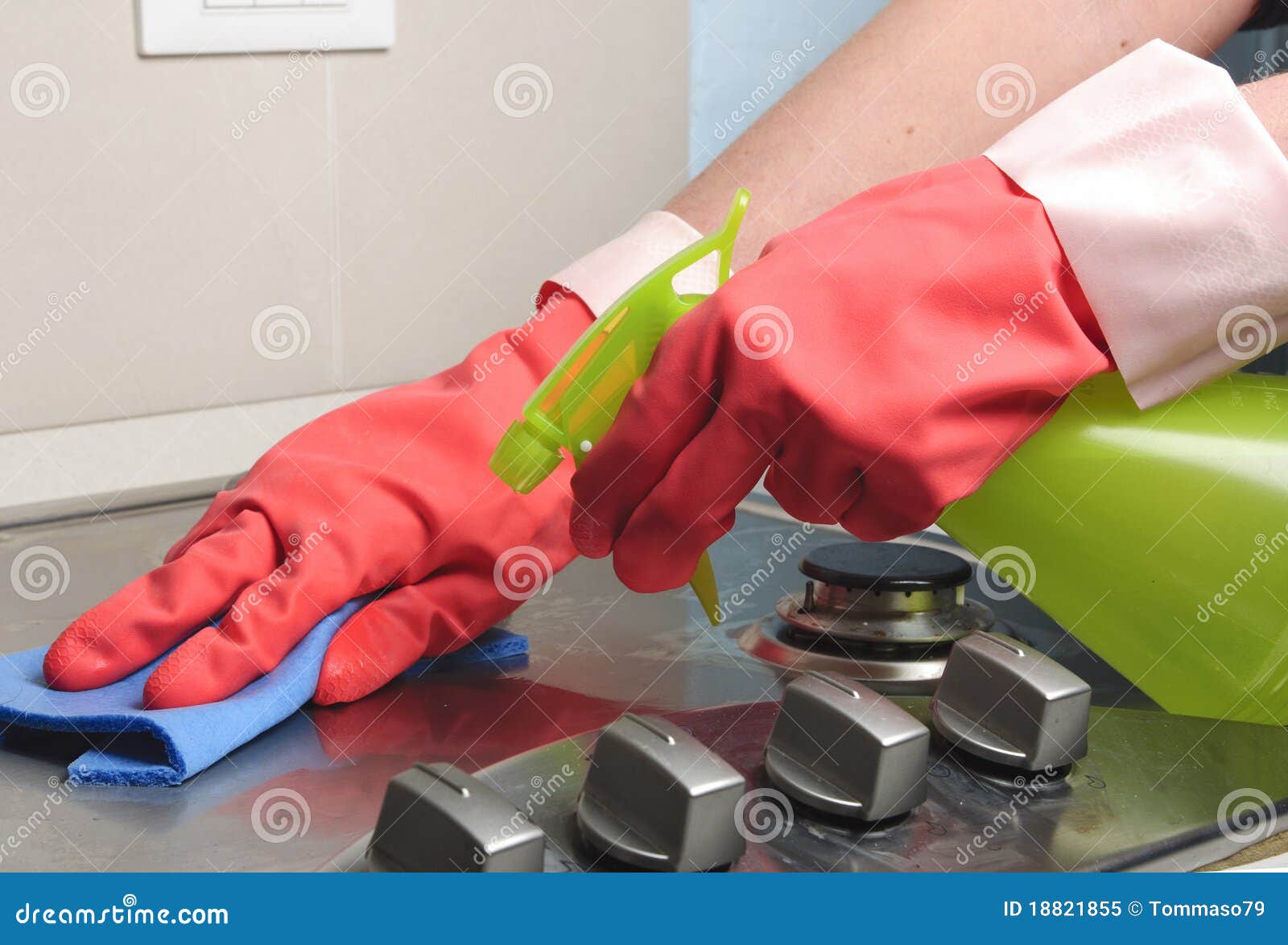 Inox gas cleaning stock image. Image of sponge, colorful - 18821855