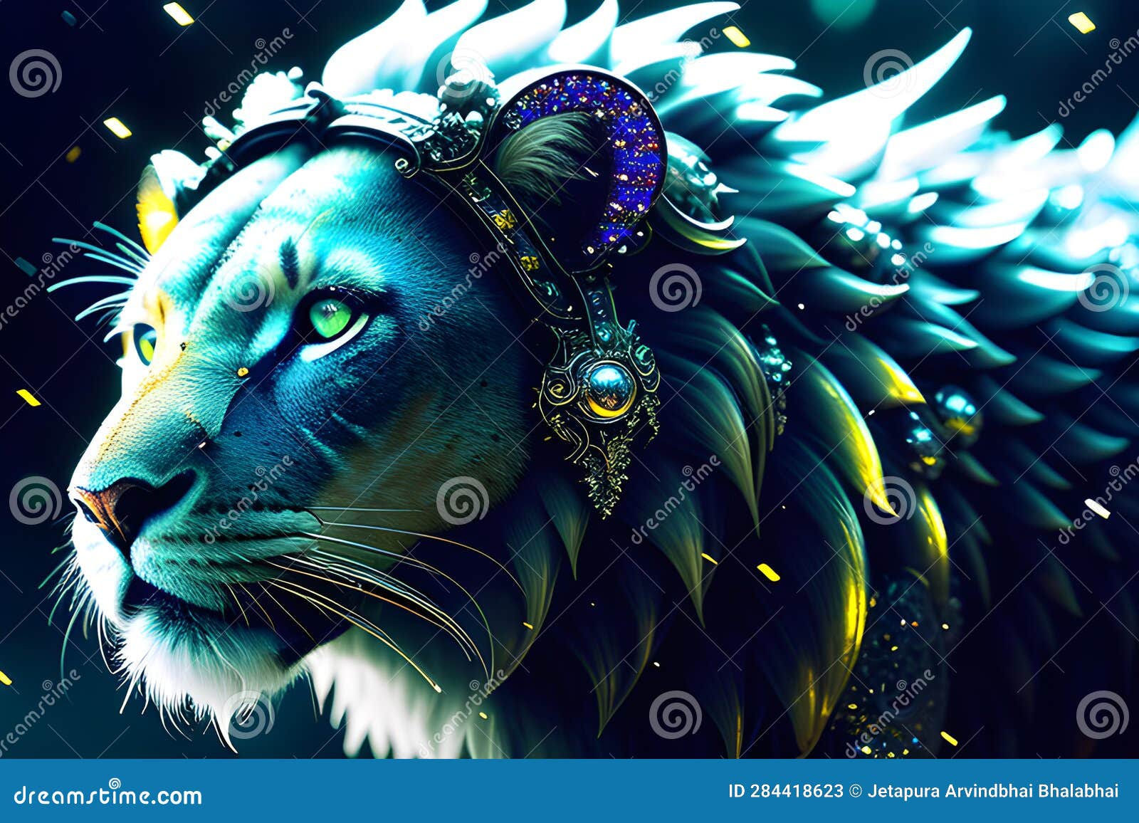 Inox Lion, Quick Silver Liquid Glossy, Reflective, Exploding through ...