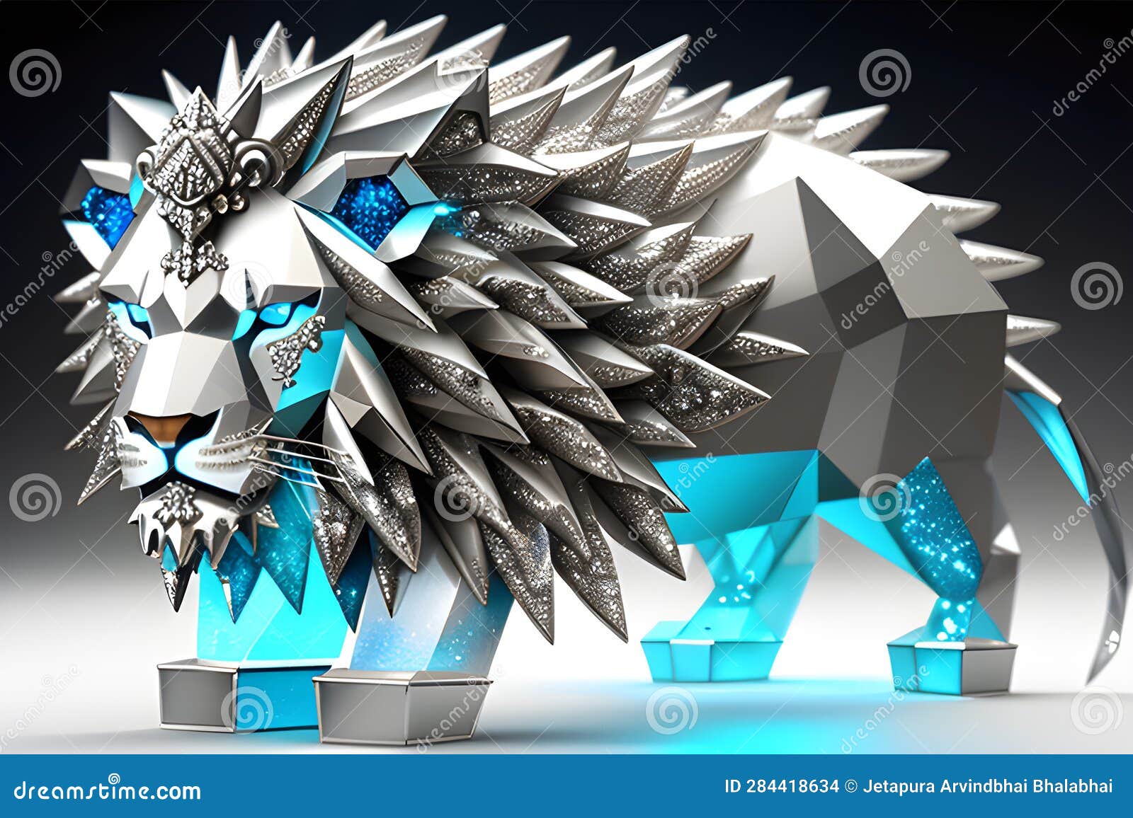 Inox Lion, Quick Silver Liquid Glossy, Reflective, Exploding through ...