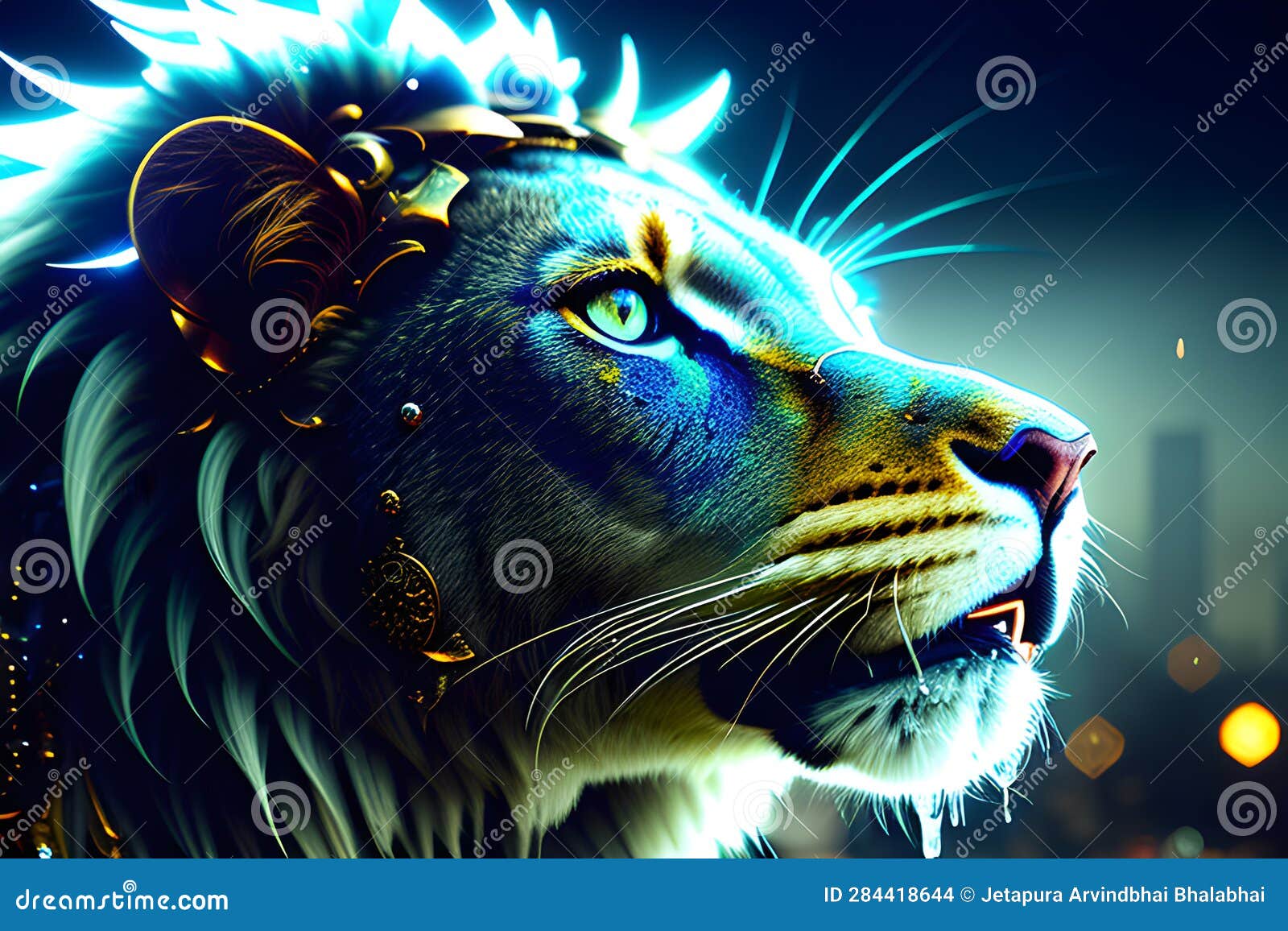 Inox Lion, Quick Silver Liquid Glossy, Reflective, Exploding through ...