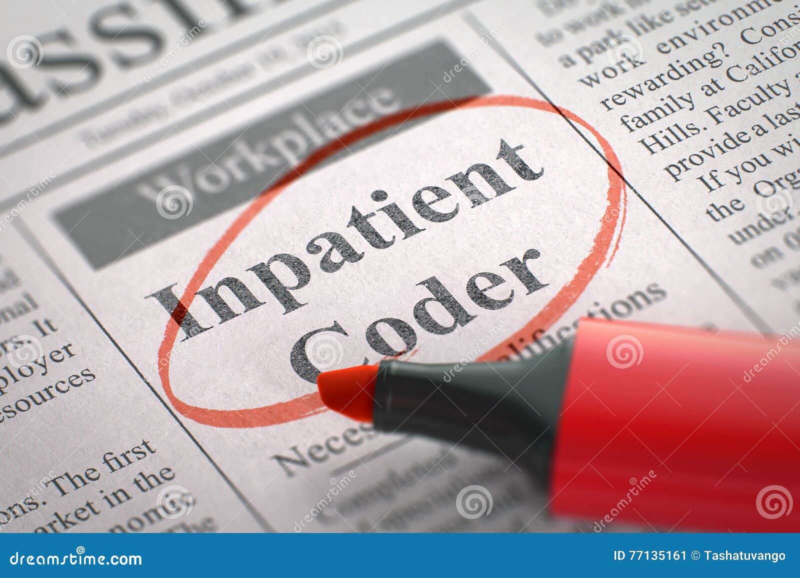Inpatient Coder Wanted. 3D Illustration. Stock Illustration ...