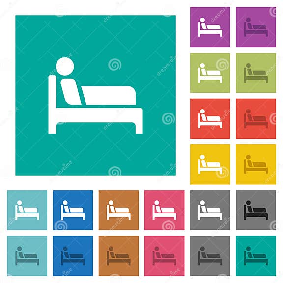Inpatient Square Flat Multi Colored Icons Stock Vector - Illustration ...