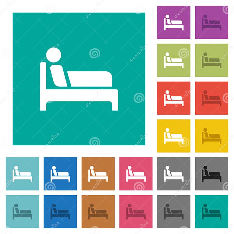 Inpatient Square Flat Multi Colored Icons Stock Vector - Illustration ...