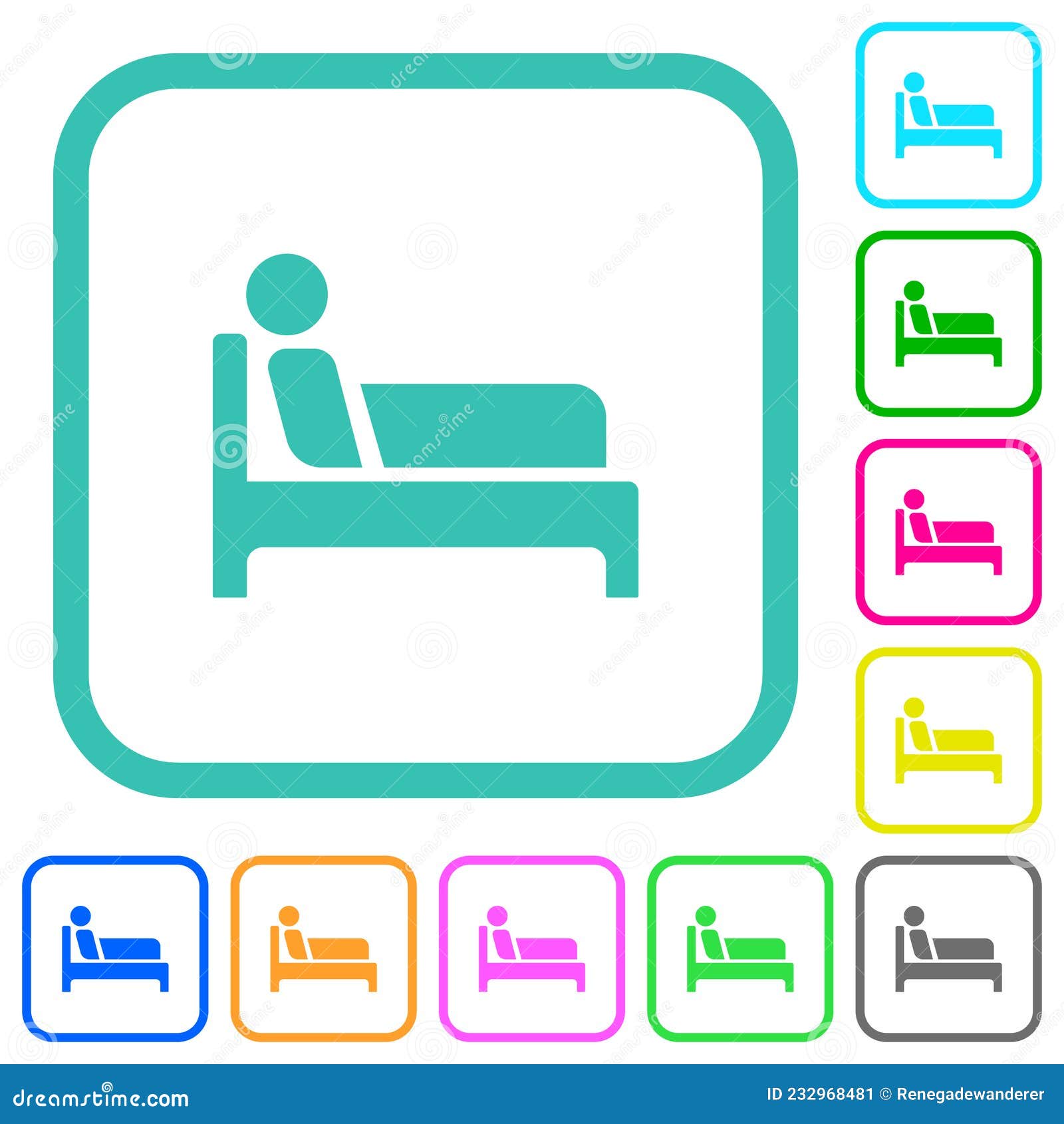 Inpatient Vivid Colored Flat Icons Stock Vector - Illustration of ...