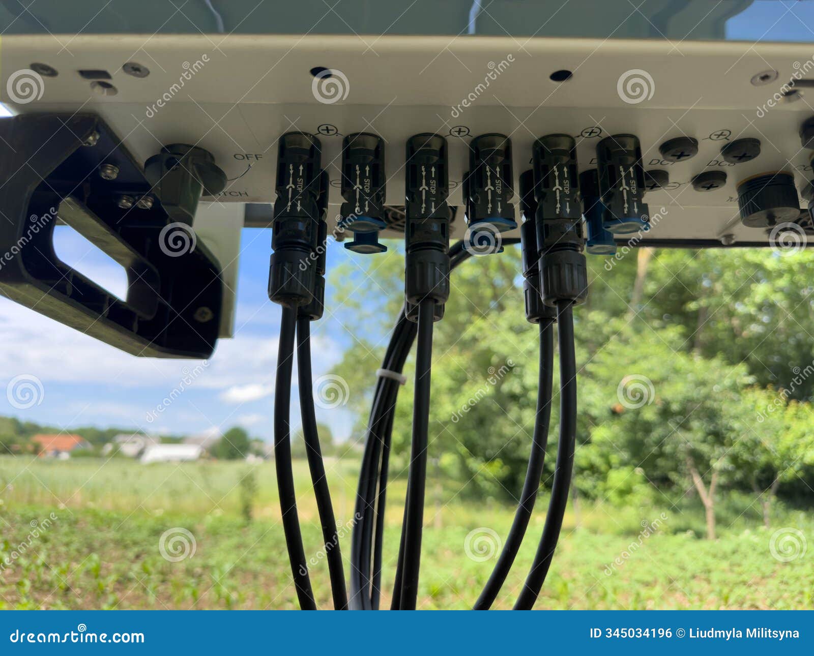 Input of Cables To the Solar Inverter. Solar Inverter Hybrid Isometric ...