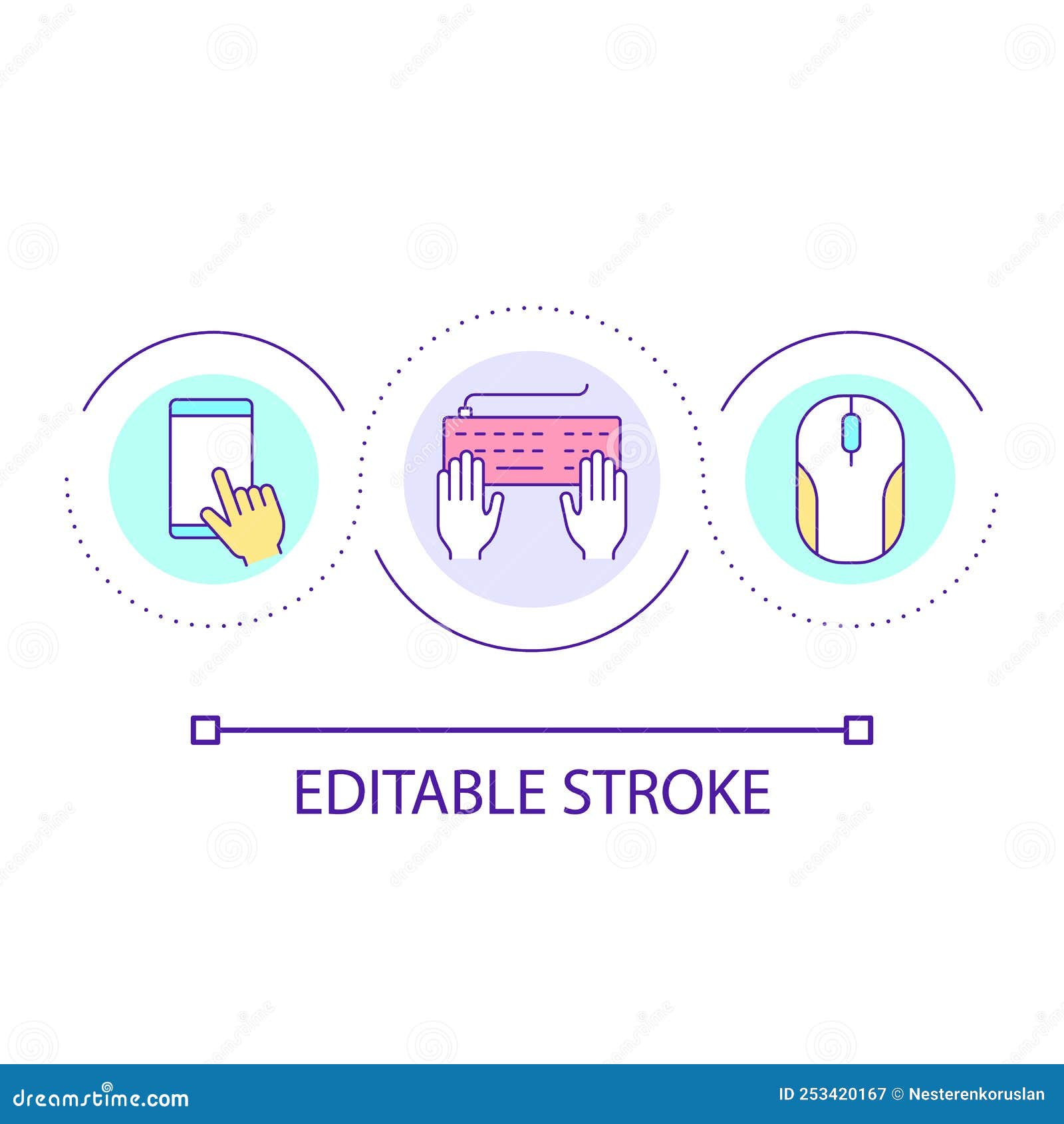 Input Devices Loop Concept Icon Stock Vector - Illustration of ...