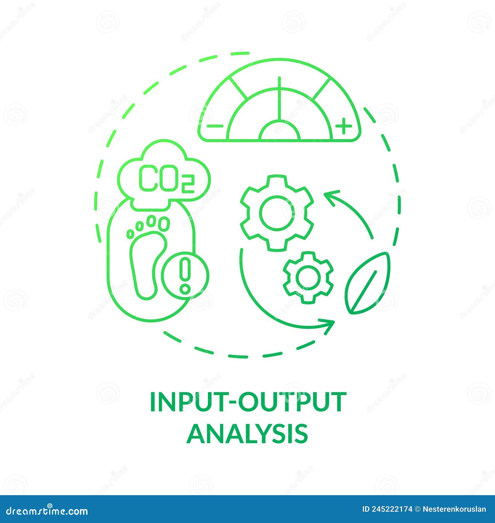 Input Output Analysis Green Gradient Concept Icon Stock Vector ...