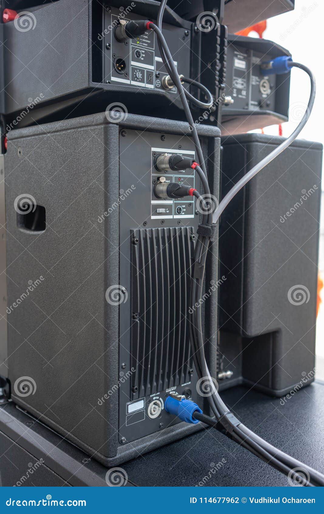 Input Output Panel on the Back of an Audio Interface Stock Photo ...