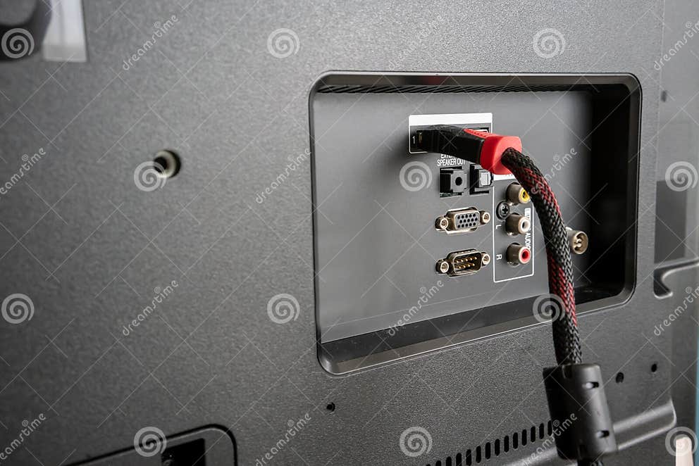 Input Output Panel on the Back of an LCD / LED Television Stock Image ...