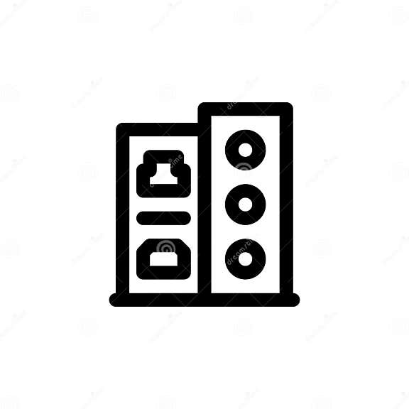 Input Output Port Vector Icon. Computer Component Icon Outline Style. Perfect Use for Logo ...