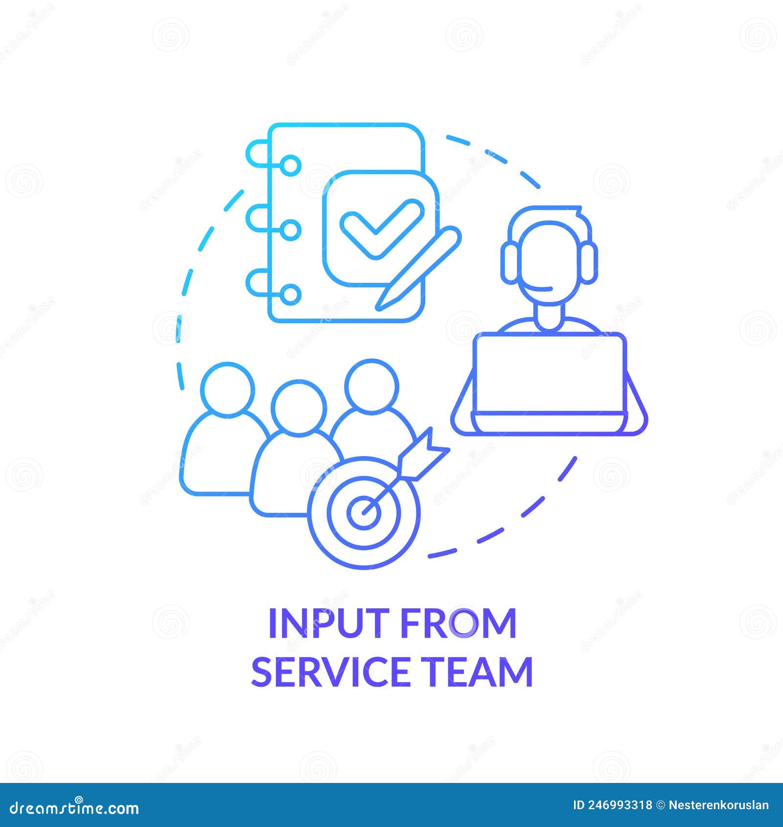 Input from Service Team Blue Gradient Concept Icon Stock Vector ...