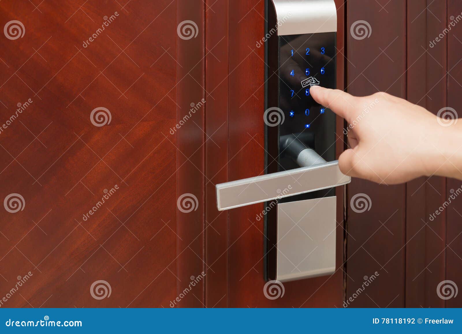 Inputing Passwords on an Electronic Door Stock Photo - Image of keyless ...